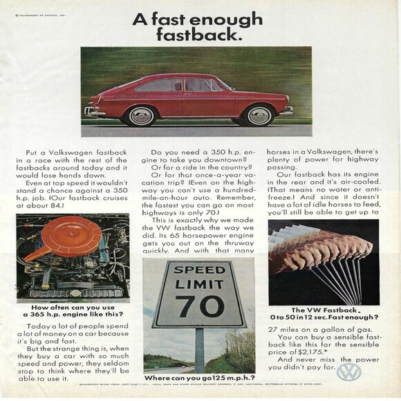 Volkswagen | Art | 967 Volkswagen Fastback A Fast Enough Car Vintage ...